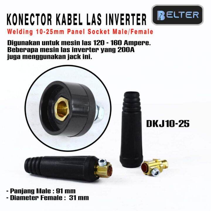 Konektor Kabel Las 10-25 mm Connector Welding Cable Male Female/Male ...