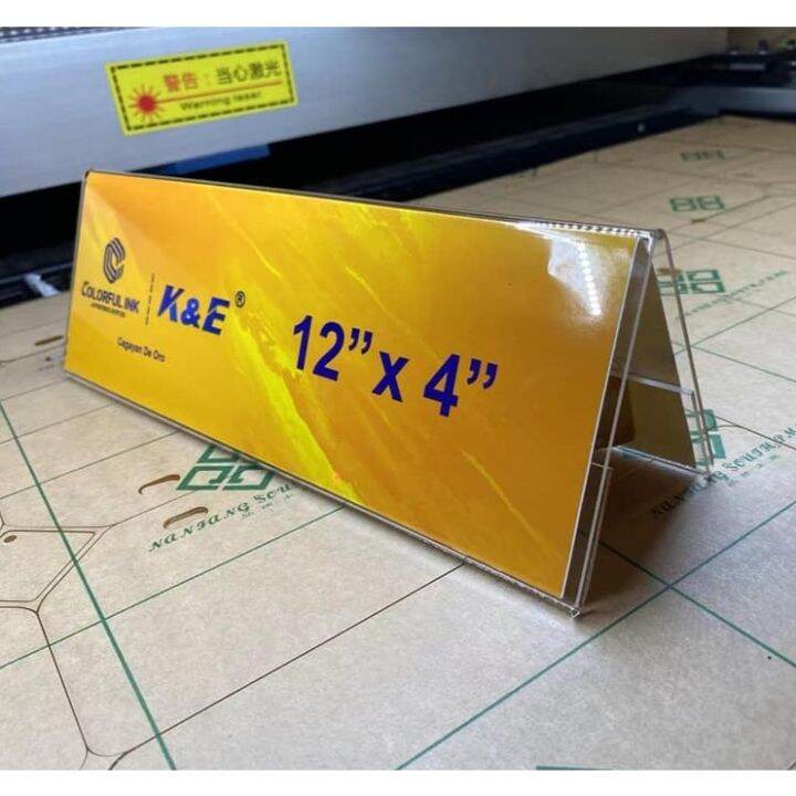 (DS-2) Blank Clear Transparent Acrylic Desk Stand Name Plate Holder 2MM ...