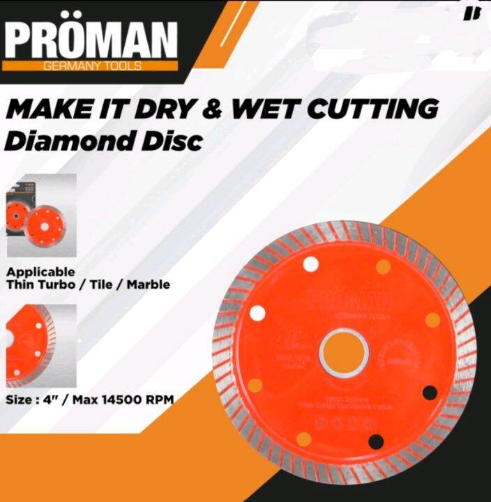 PROMAN DIAMOND DISC 4" super thin / dry / tile sold per pcs | Lazada PH
