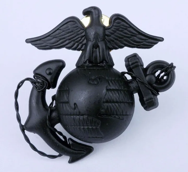 US Marine Corps officer Dress Cap Badge Pin Insignia BLACK USMC CAP ...