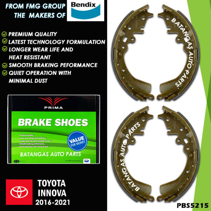 BRAKE SHOE TOYOTA INNOVA 2016-2021 PRIMA BENDIX 1SET 4PCS | Lazada PH