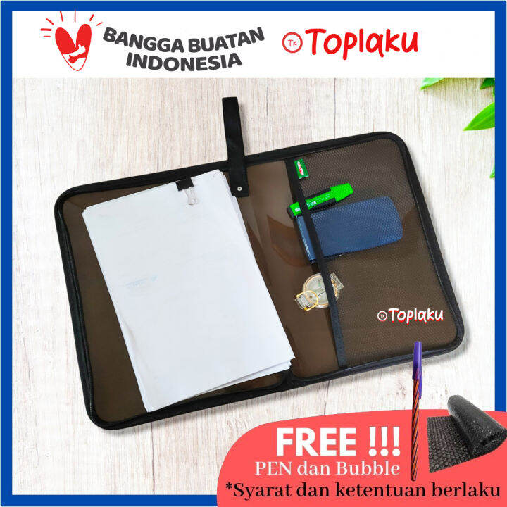 Topla Zipper File Map Dokumen Plastik Resleting F4 Folio Folder Tas Document Tenteng Jinjing ...
