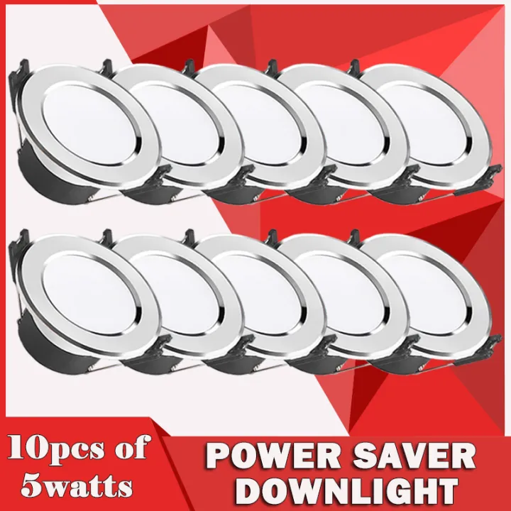 White Silver LED Downlight Recessed Pin Lights Panel Ceiling Light 10 ...