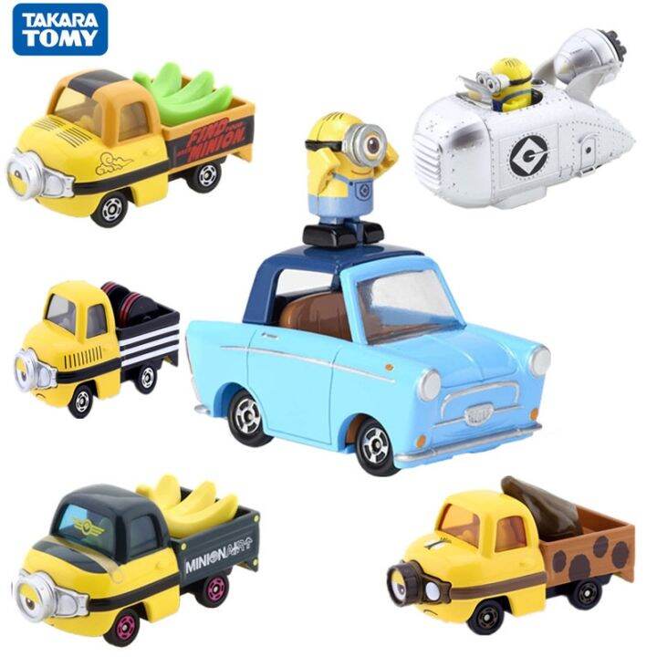 Takara โมเดลรถโลหะผสมรถ Tomica Despicable Me Bob Minions รถจำลองของเล่น