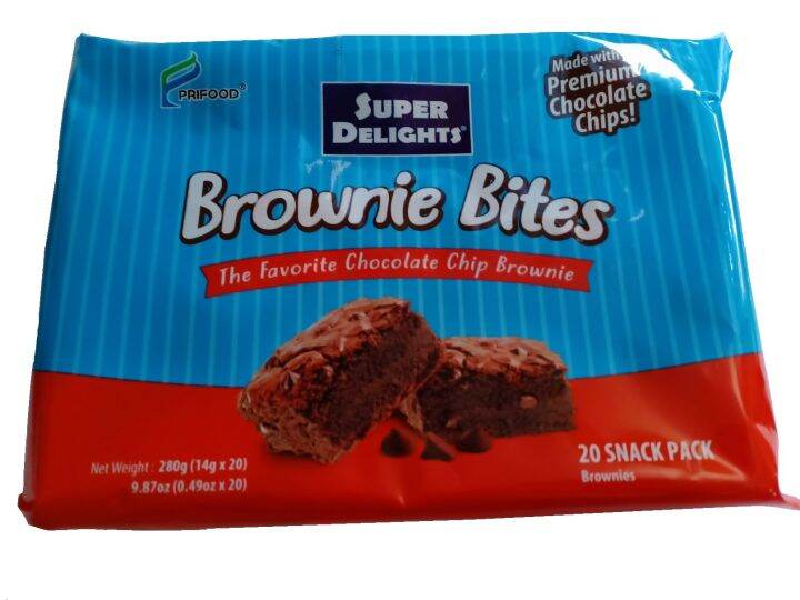 Super Delights Brownie Bites The Favorate Chocolate Chip Brownie 280g ...