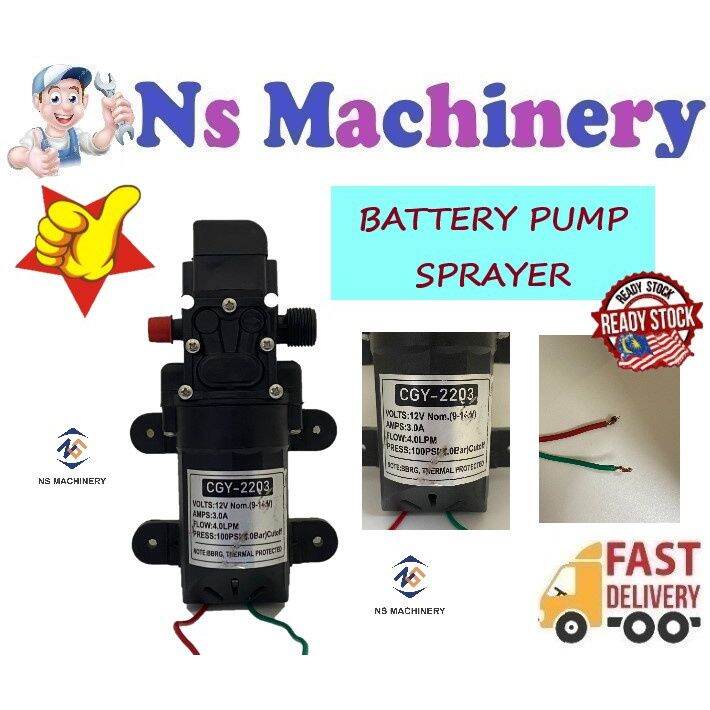 PAM RACUN BATTERI 12V 125PSI WATER PUMP SPRAYER HIGH PRESSURE BATTERY ...