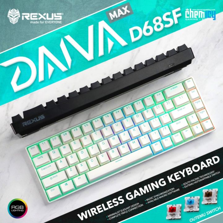 Rexus Daiva D68SF Max RGB Hotswappable Mechanical Gaming Keyboard ...
