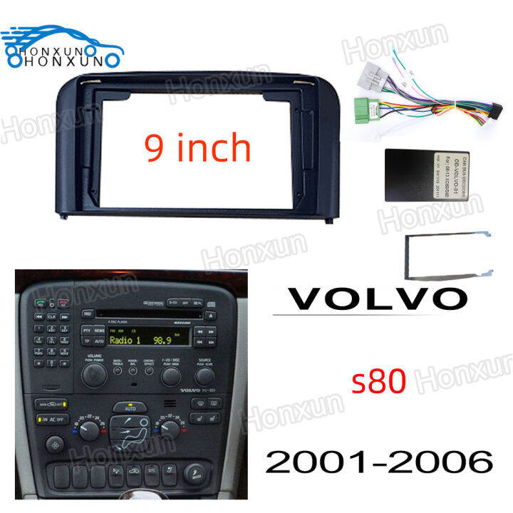 Honxun radio frame for VOLVO s80 2001-2006 9 inch player fascia 2din ...