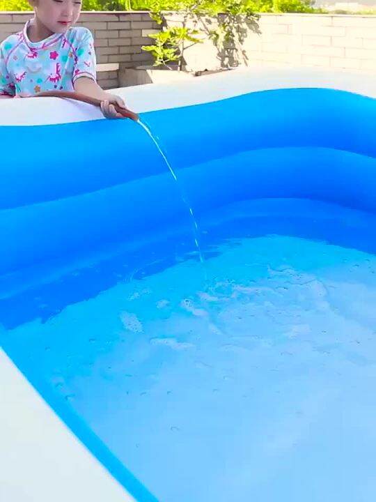 3M 2.1M Inflatable Swimming Pool Large Pools for Family With Air Pump ...