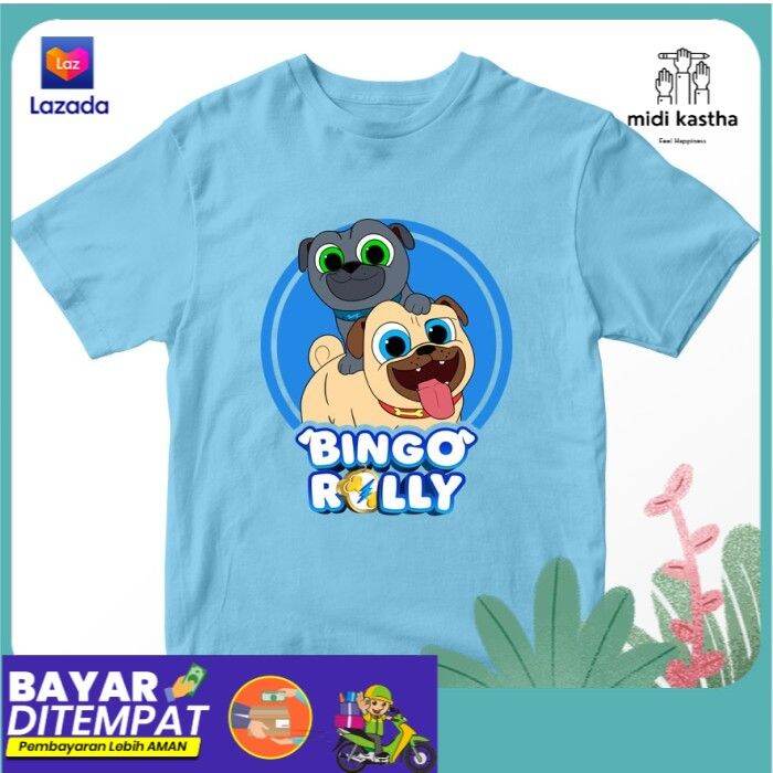 Kaos Puppy Dog Pal Bingo Rolly, Warna Biru Muda Umur 1-10 Tahun - 1-2 ...