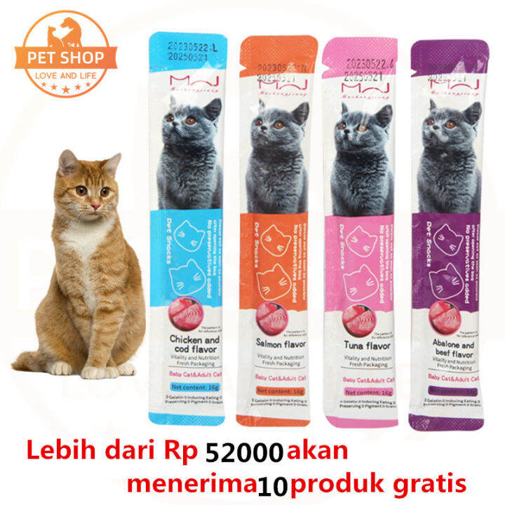 Snack Hewan Peliharaan Cat Strip 15g/Strip Kucing Kecil Dan Kucing ...