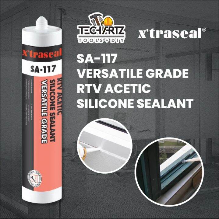 Xtraseal SA-117 All Purpose RTV Acetic Silicone Sealant Versatile Grade X'traseal Sealing Glue X ...