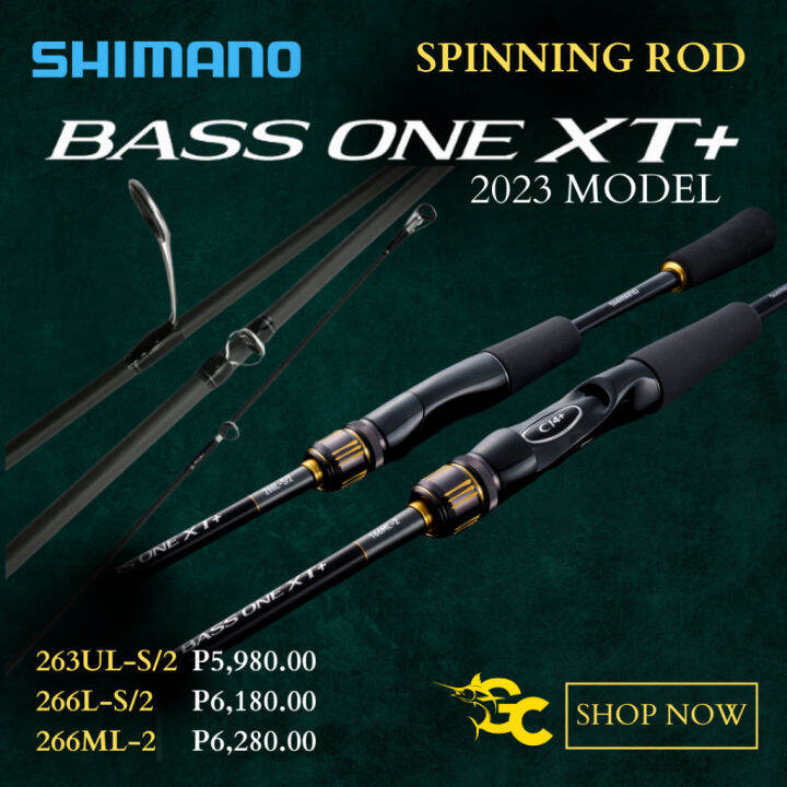 Shimano Bass One XT+ 2023 Model Spinning Rod 2pc 6ft 3in UL Ultra Light 6ft 6in L Light ML Med ...