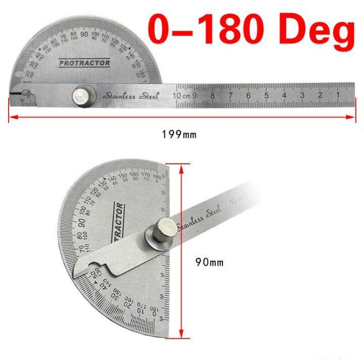 Penggaris Busur Derajat 180 Derajat Bahan Stainless Steel Sudut ...