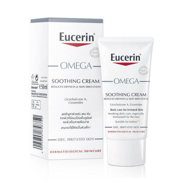 eucerin omega soothing cream 50ml บำรุงผิวหน้า สำหรับผู้มีปัญหาผิวเเห้ง ...