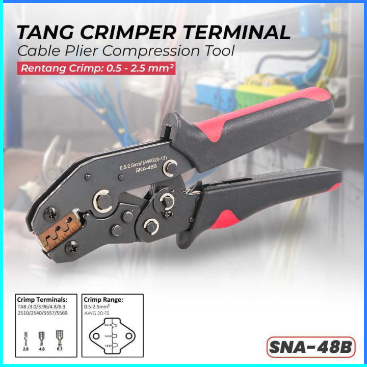 CINLINELE Tang Crimper Terminal Cable Plier Compression Tool SNA 48B ...