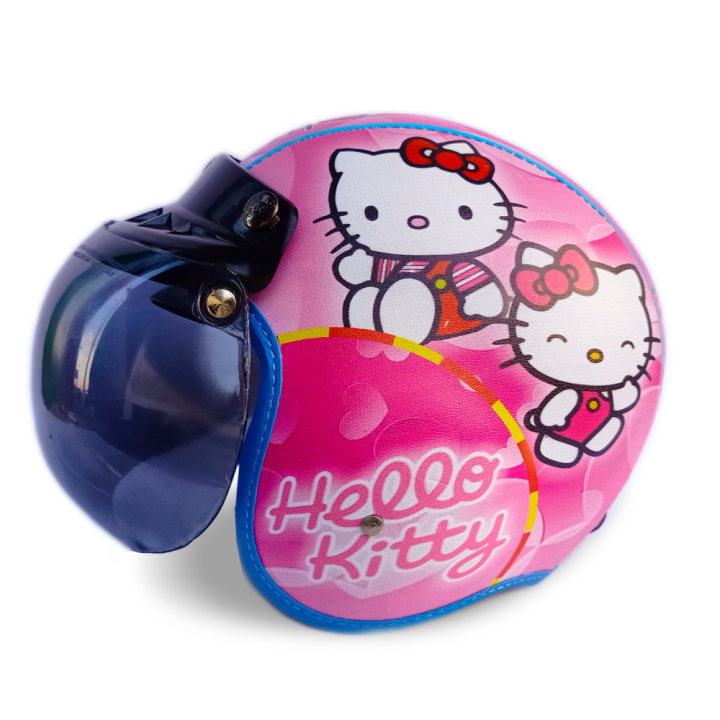 Premium Helm Anak Pilot Karekter Hello Kitty Usia 6-10 Tahun | Lazada ...
