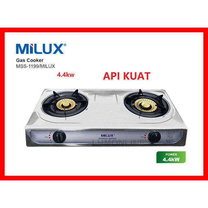 MILUX DAPUR GAS STOVE 2 / 3 BURNER (2X BUBBLE WRAP PACKING) | Lazada