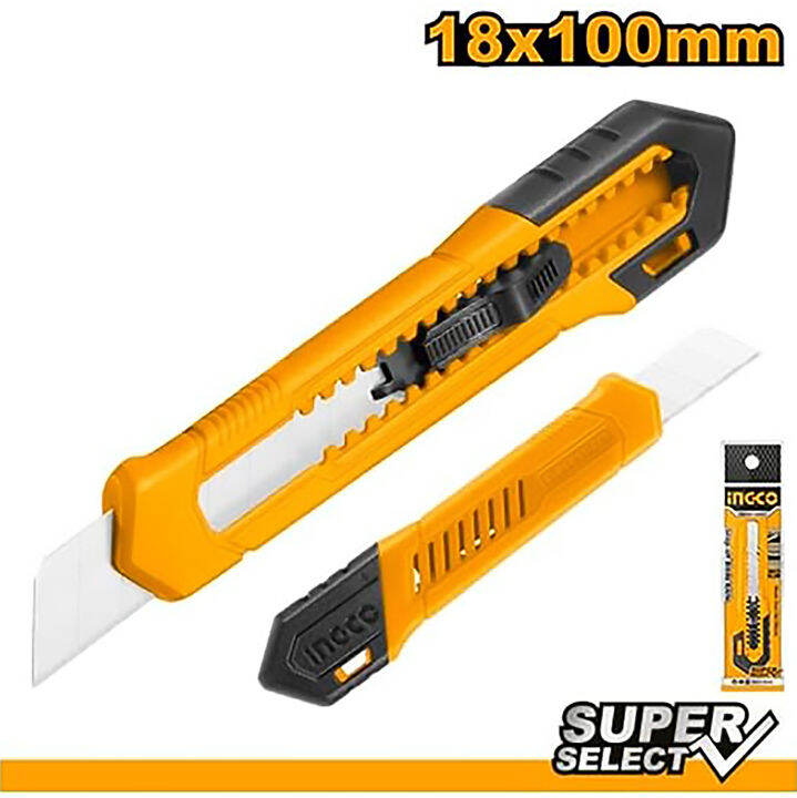 Ingco 18mm X 100mm Super Select Snap Off Blade Utility Knife Cutter