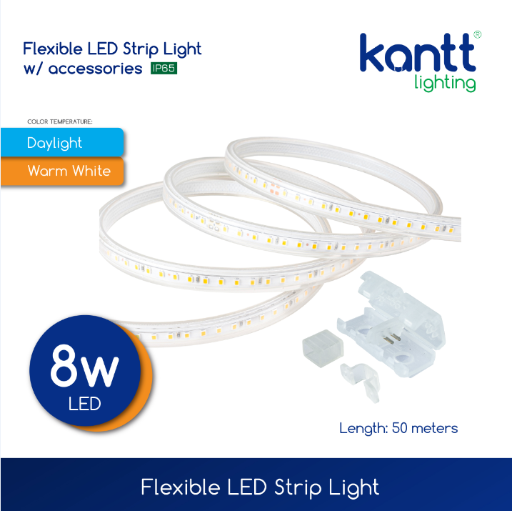 Kantt Lighting LED Strip Light - 8W/Meter (Daylight / Warm White ...