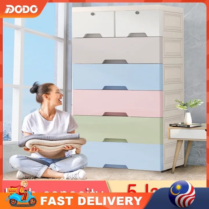 cupboard 【NEW】3 4 5 Tier Storage Drawer cabinet With Lock Plastic ...