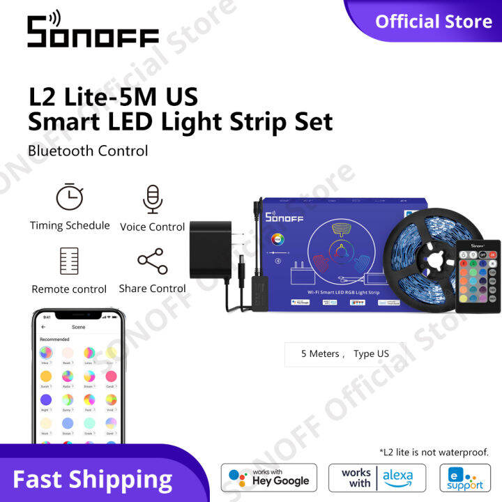 SONOFF L2 Lite แถบไฟ LED อัจฉริยะ 5 เมตร WiFi RGB แถบไฟ การจับคู่บลูทูธ ...