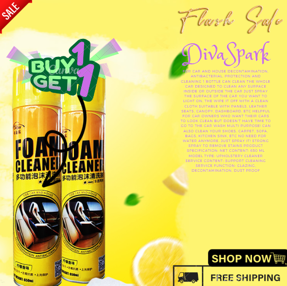 DIVA MultiFunctional Foam Cleaner Spray 650ML Foam Cleaner for Car and House Spray | Lazada PH