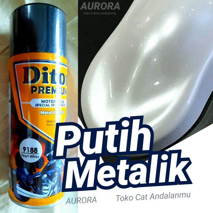 Diton Premium Pearl White 9188 Putih Mutiara Metallic Metalik Metalic Cat Tahan Bensin 400ml ...