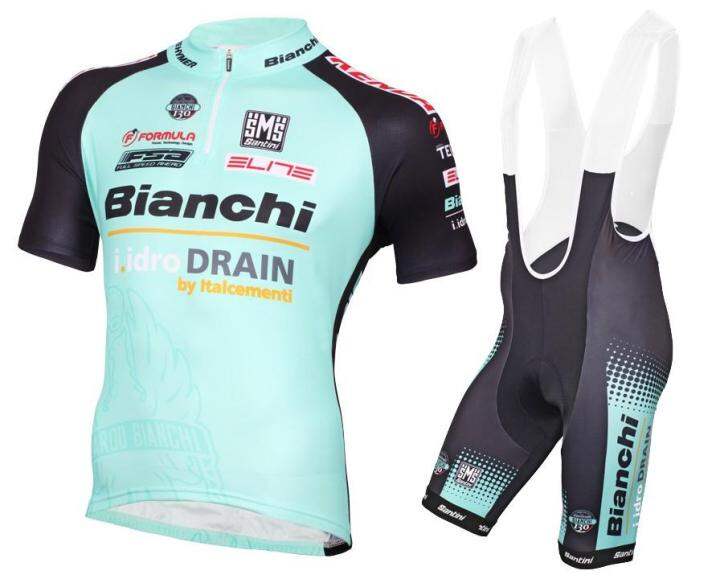 สินค้าใหม่Bianchi Active-TXสีเขียวอ่อนเสื้อเจอร์ซีย์นักปั่นและกางเกงขาสั้นชุดจักรยานสำหรับชาย ...