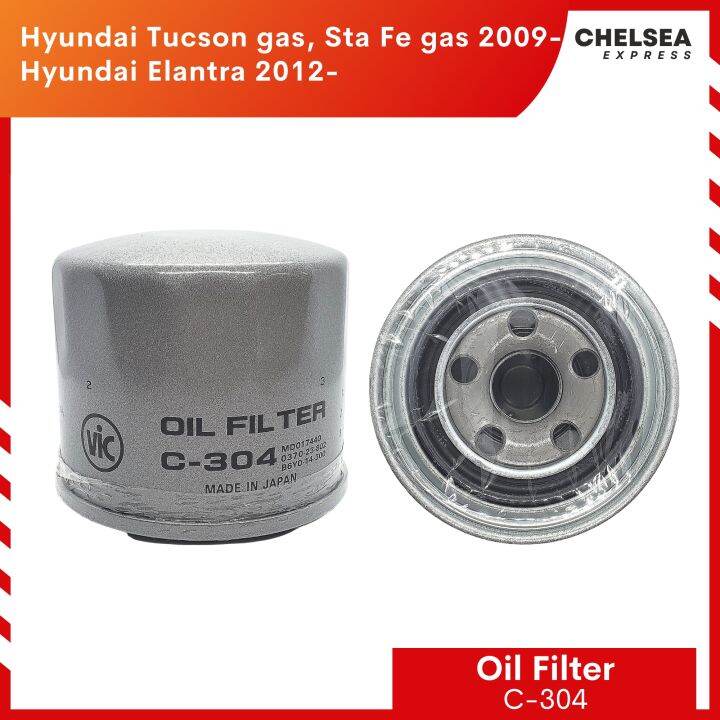 VIC C-304 Oil Filter Japan for Hyundai Tucson gas, Sta Fe gas 2009-up ...