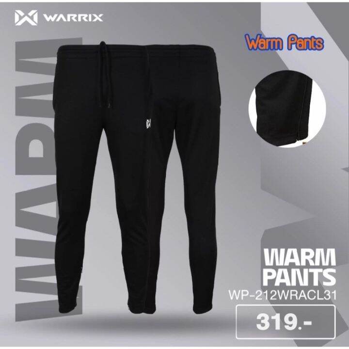 WARRIX (วอริกซ์) warm กางเกงวอร์ม ขาปล่อยสีดำ รุ่น WP-212WRACL31-AA | Lazada.co.th