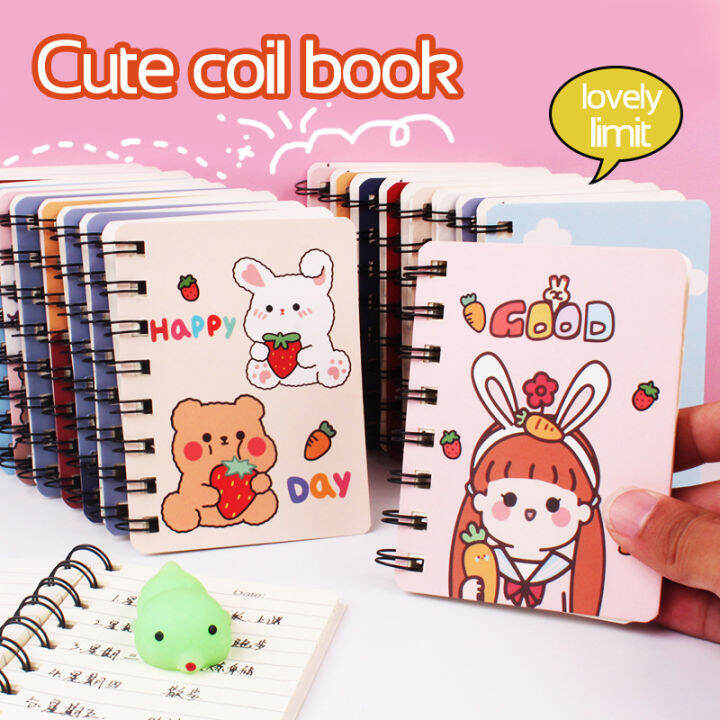80 sheets Cartoon Portable Coil Notepad Notebook Memo Cute Little Book ...