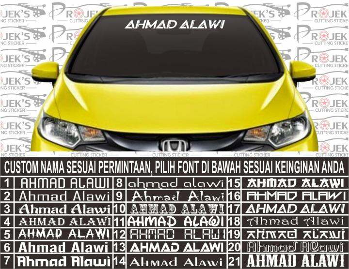 Cutting Sticker Mobil/motor Stiker Custom Nama Sesuai Keinginan Dan ...