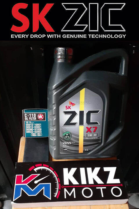 SK ZIC X7 5W-30 Fully Synthetic Gasoline 4Liters with Vic Oil Filter C ...