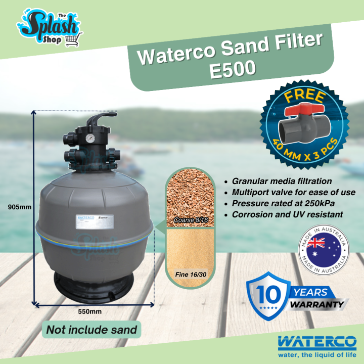 SPLASH - WATERCO Sand Filter MODEL E500 FOR SWIMMING POOL | Lazada