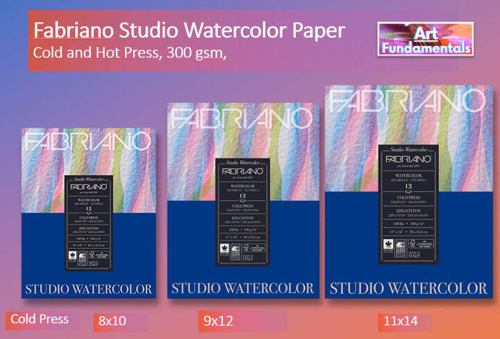 Fabriano Studio Watercolor Paper ,Cold and Hot Press, 300 gsm, | Lazada PH