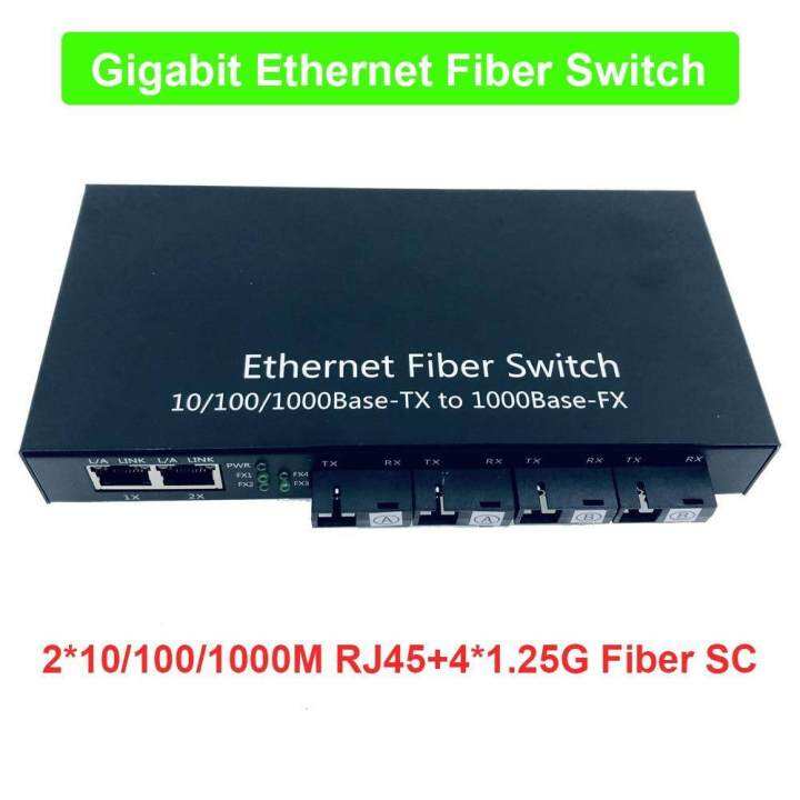 Grade Gigabit Ethernet Switch 4 Port 1.25G Fiber &2 RJ45 Bi-directional ...