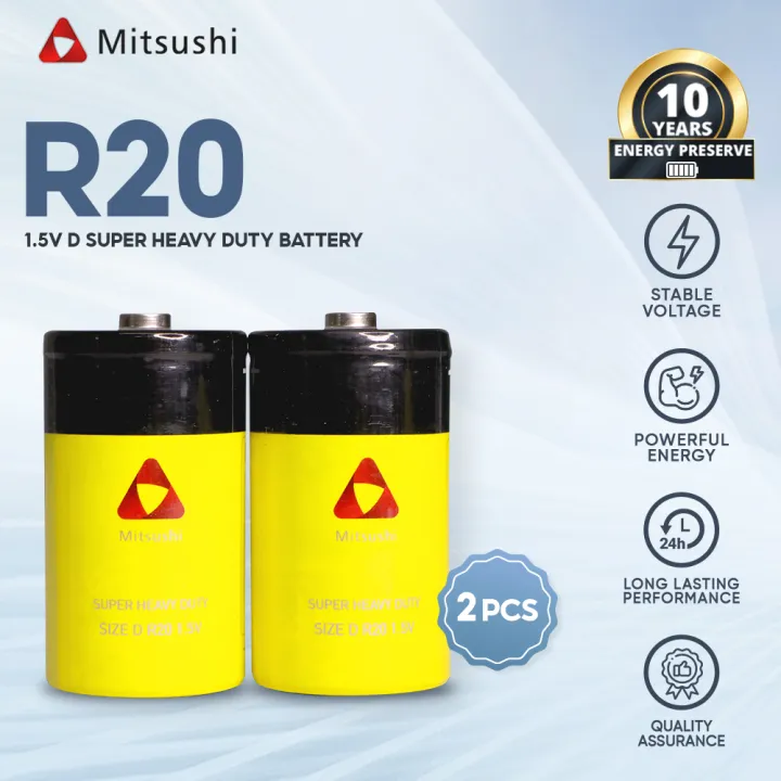 Mitsushi R20 1.5V 2pcs. D Super Heavy Duty Battery | Lazada PH