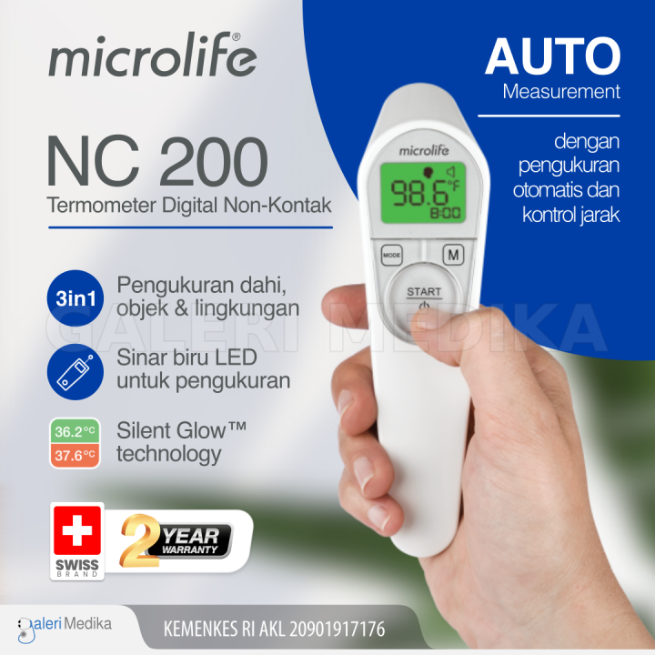 Microlife NC 200 - Termometer Non Kontak Multifungsi / Termometer Tembak/ Termometer Digital ...