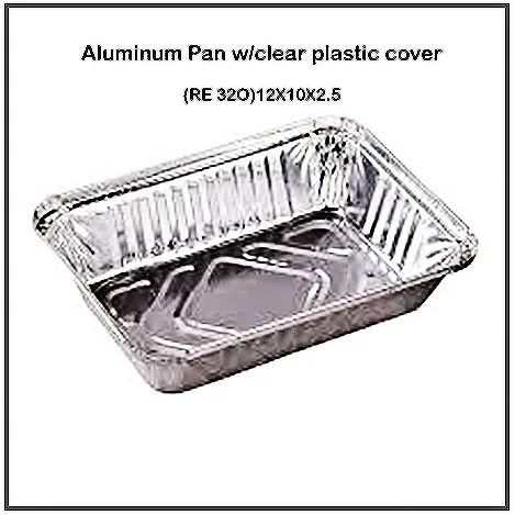 Aluminum Foil Pan(RE320)12X10.4X2.3 Tray 10,20,30pcs.with lid Food ...