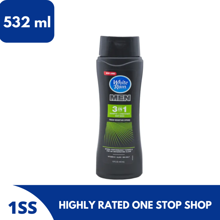 White Rain 3in1 Men Body Wash Fresh Mountain Spring, 532ml | Lazada PH