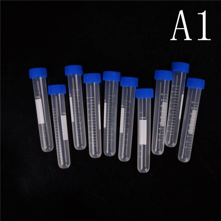 XINGK 10X 10ml Plastic Centrifuge Test Tube Vial Container Self ...
