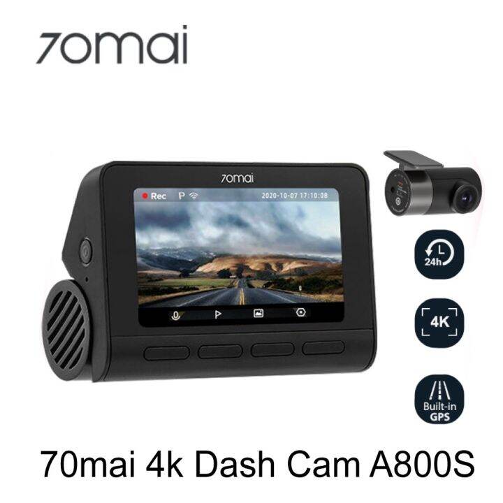 70mai Dash Cam 4K A800S GPS ADAS Car DVR 2160P Support Rear View ...