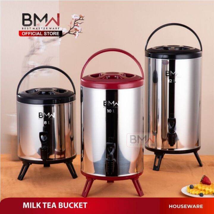Termos Dispenser Teh Kopi Water Jug Milk Tea Jar Stainless Steel ...