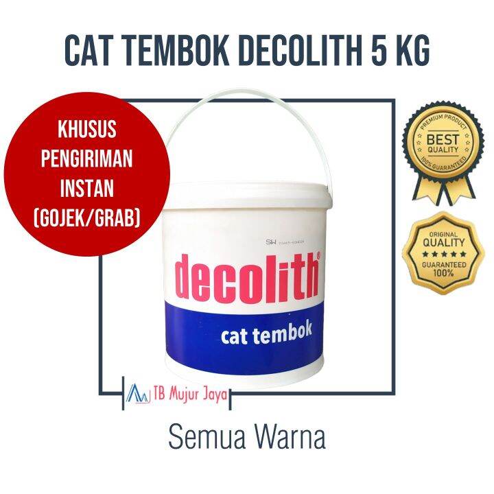 Decolith Cat Tembok 5 Kg READY SEMUA WARNA [KHUSUS JAWA dan BALI ...