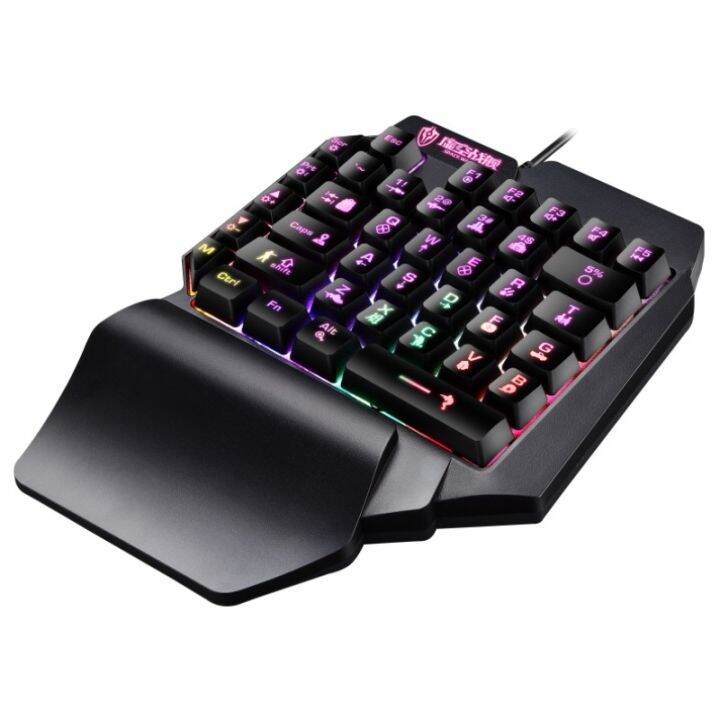 Mini Gaming Keyboard Mobile Tablet One-handed Wired Game Keypad for LOL ...