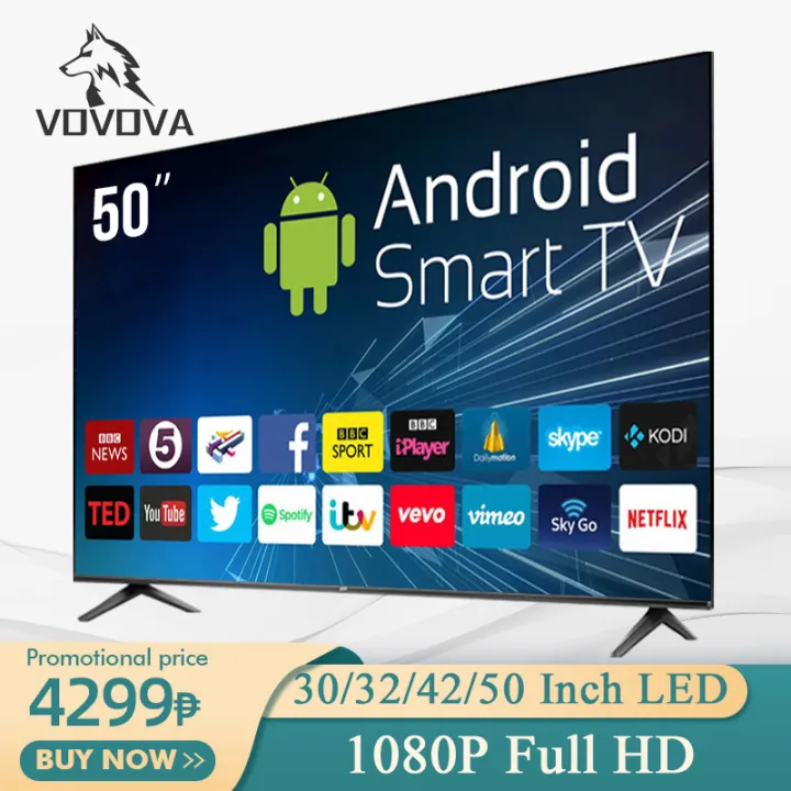 VOVOVA Smart TV 50 42 32 30 inch Full HD LED Android evision Also For Desktop PC Monitor CCTV ...