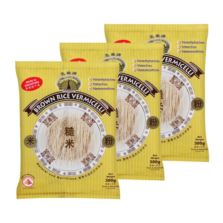 Peacock Brand Brown Rice Vermicelli/Bee Hoon (3 x 300g) | Lazada Singapore