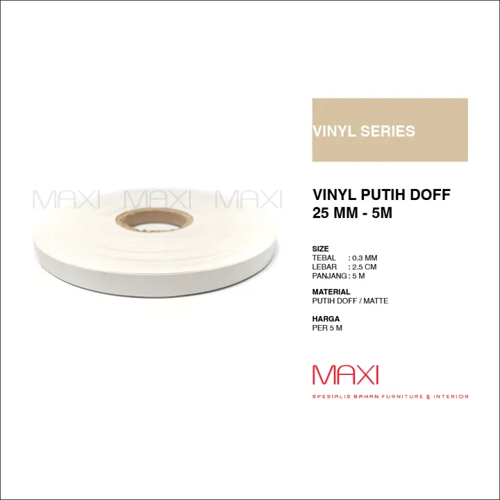 Edging Putih 25 MM Vynil Plimir Vinil Putih Dop - 5 Meter | Lazada ...