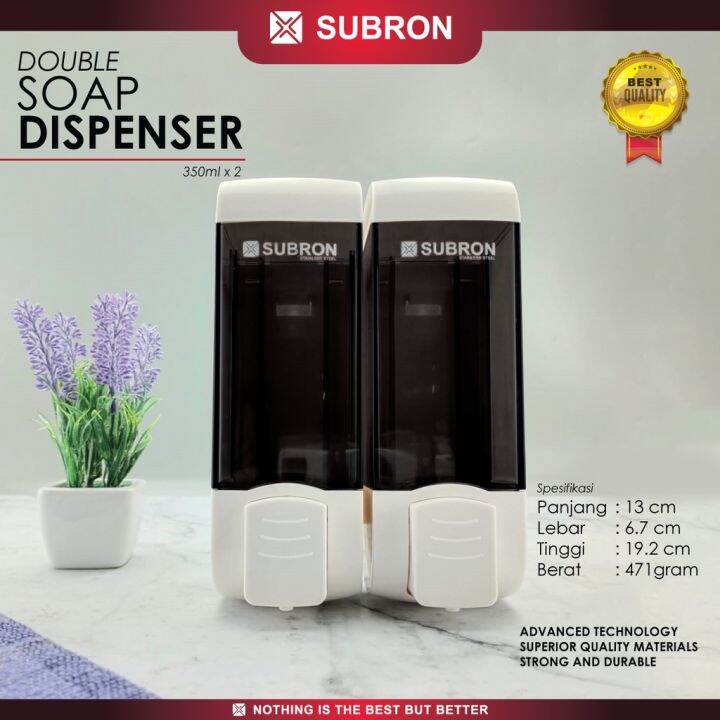 SUBRON Soap Dispenser Double Tempat Sabun Cair Plastik Tebal Elegan ...